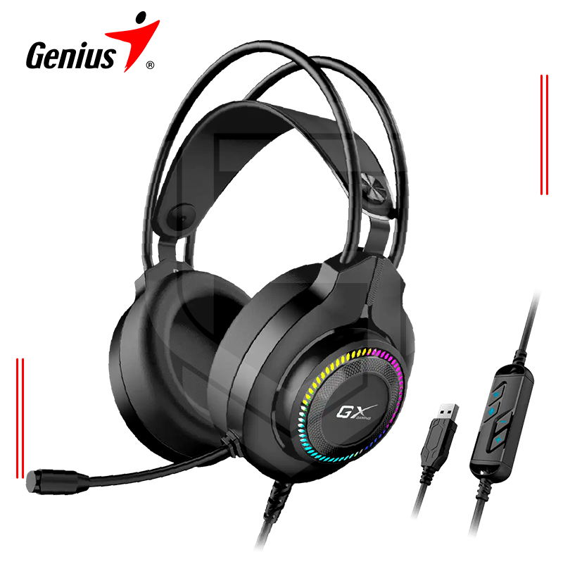 AUDIFONO CON MICROFONO PLEGABLE GENIUS GX HS-GX580U, 50MM RGB, NEGRO - Compugamer